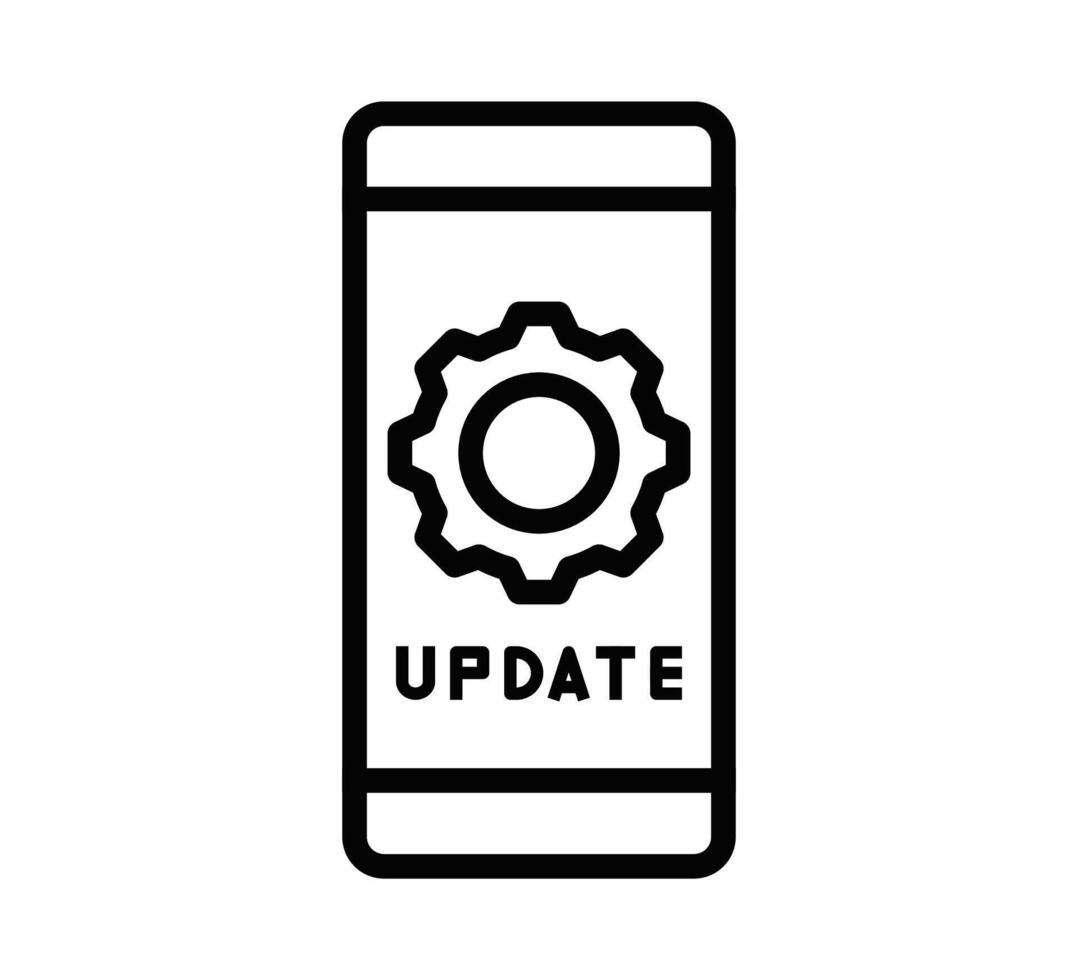 Minimalist icon of a phone with a gear symbol, representing system ...