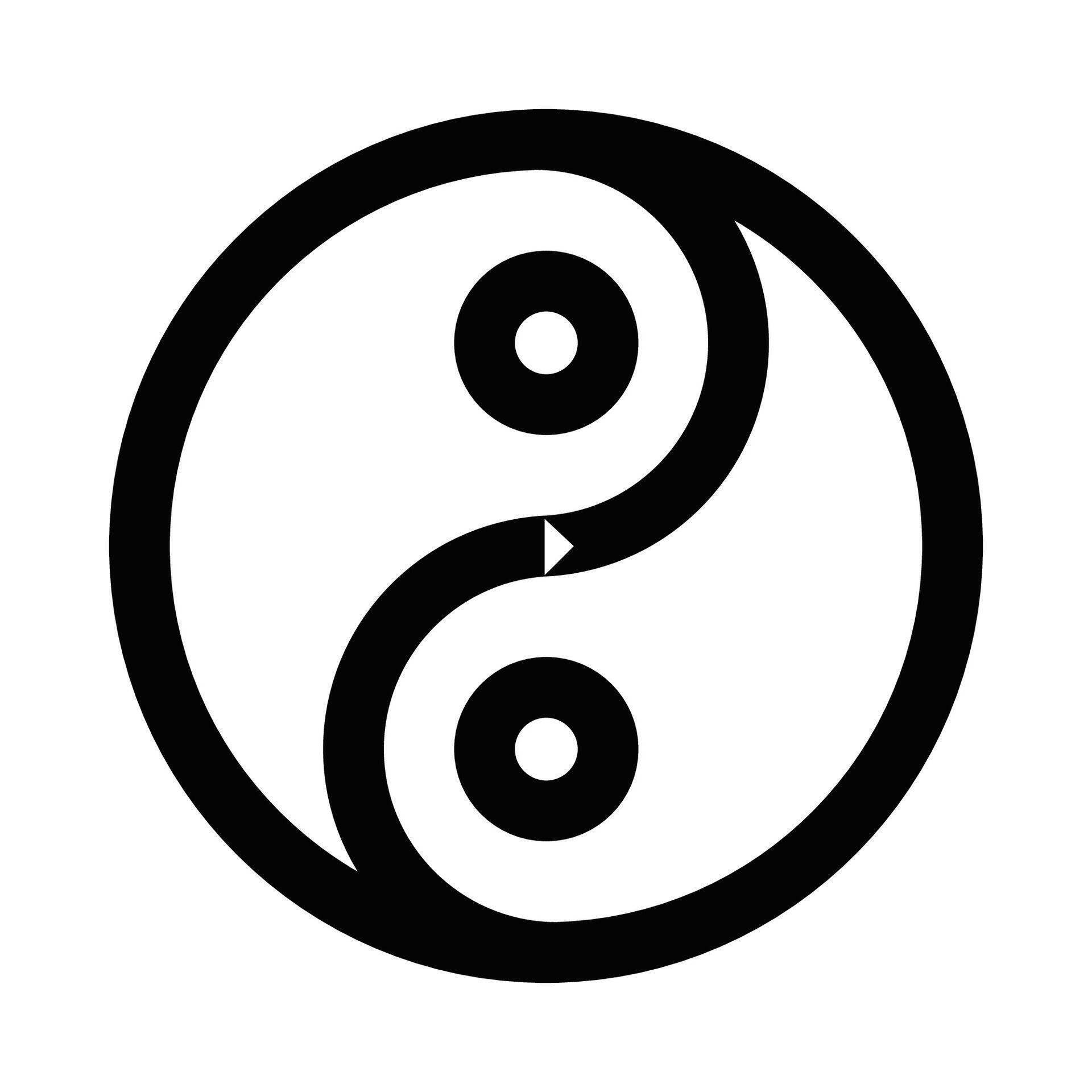 Icon of yin-yang symbol representing balance, duality, and harmony in a minimalist design. Great ...