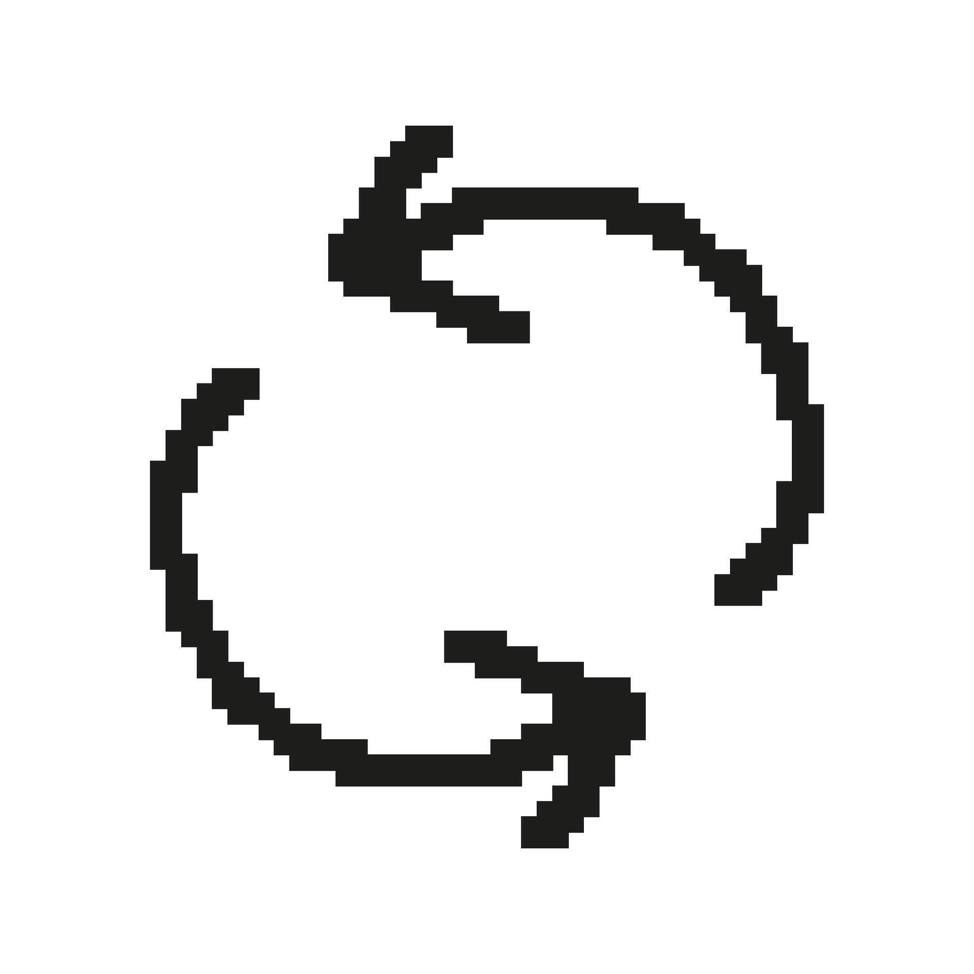 Circular Arrows Icon In Pixel Art. Pixelated Design of Arrows in a Loop ...