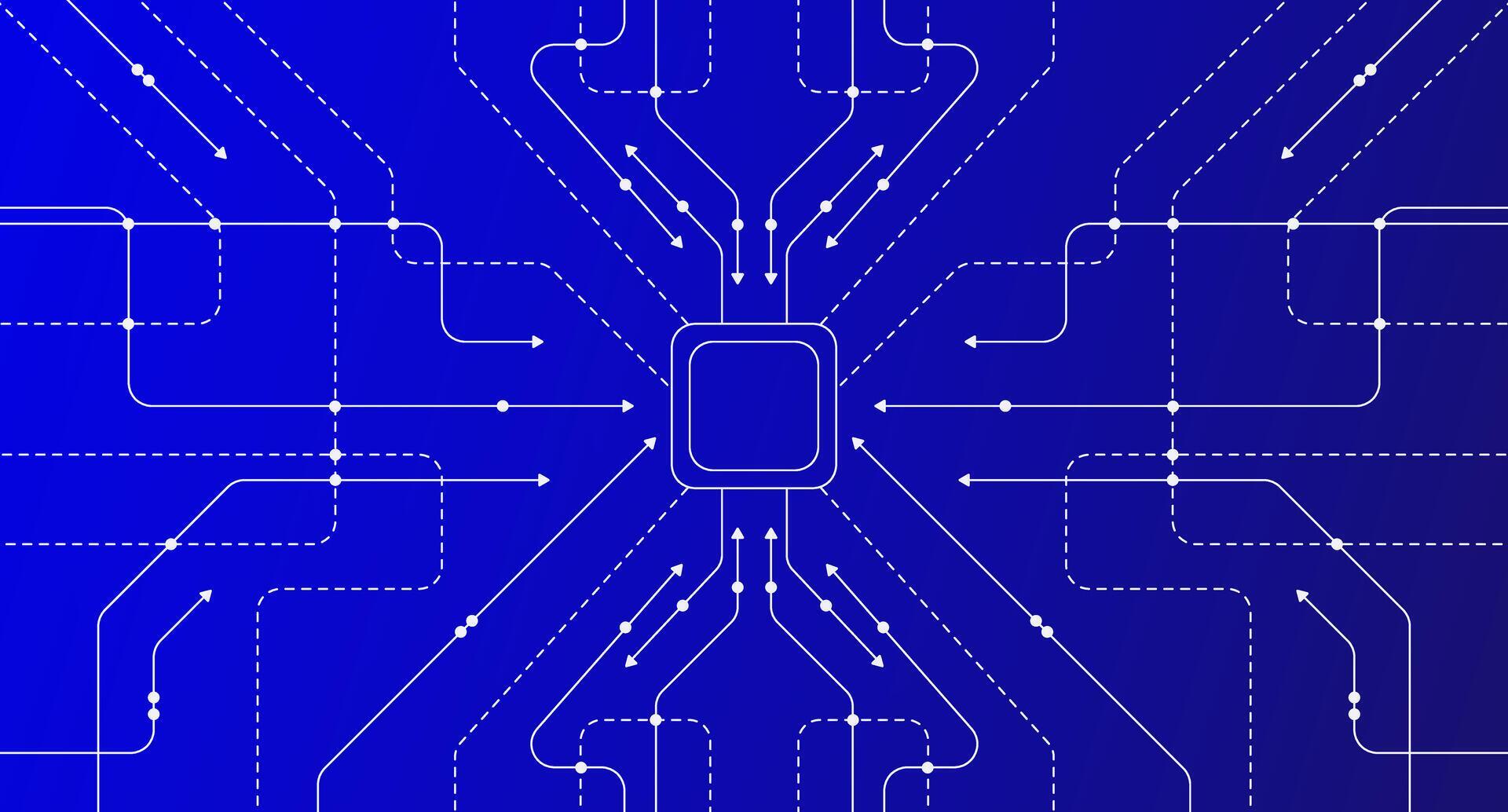 Abstract digital circuit background, computer motherboard circuit blueprint, suitable as a ...