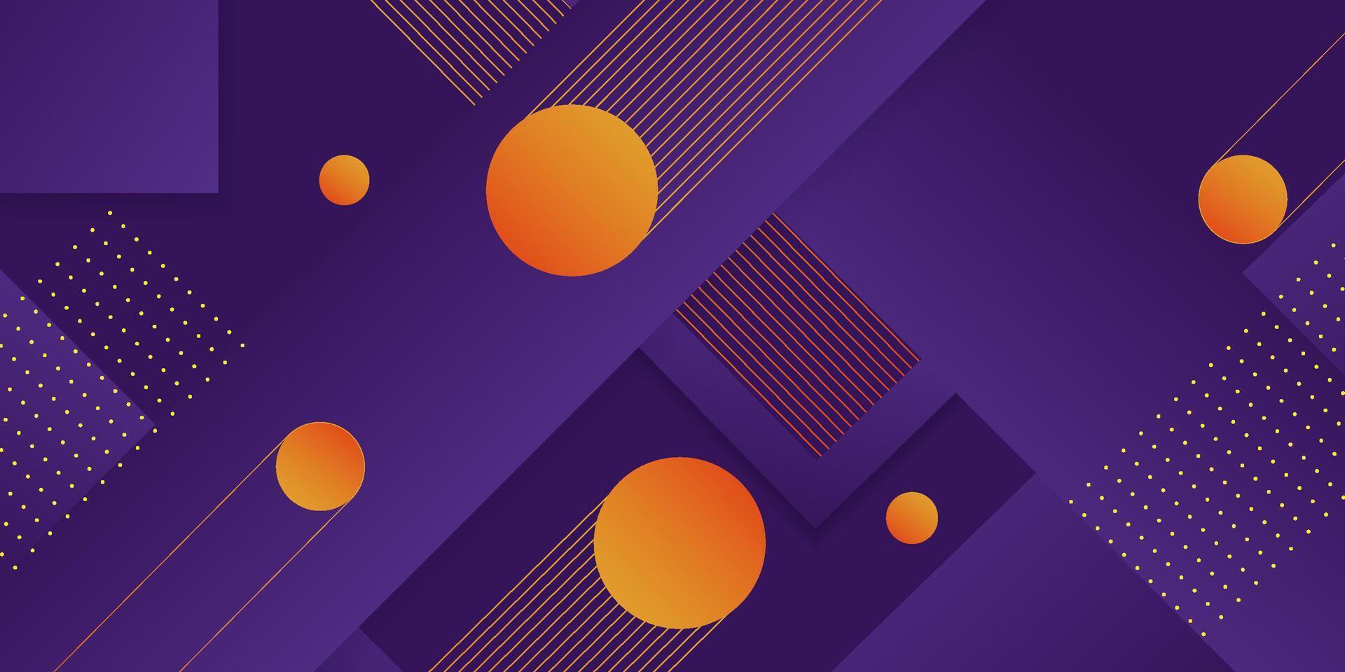 Abstract Dynamic Purple Gradient Illustration Background With Rectangle And Circle Pattern With