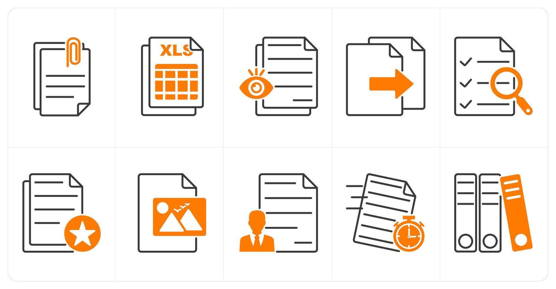 A Set Of 10 Files Icons As Attach File Excel File View File 51316410 Vector Art At Vecteezy