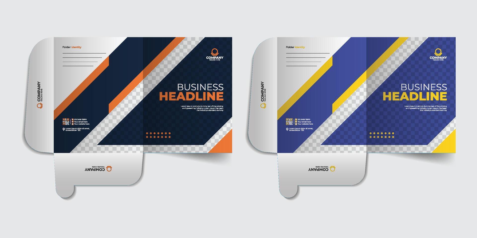 Creative and Stylish presentation folder design template, with image ...