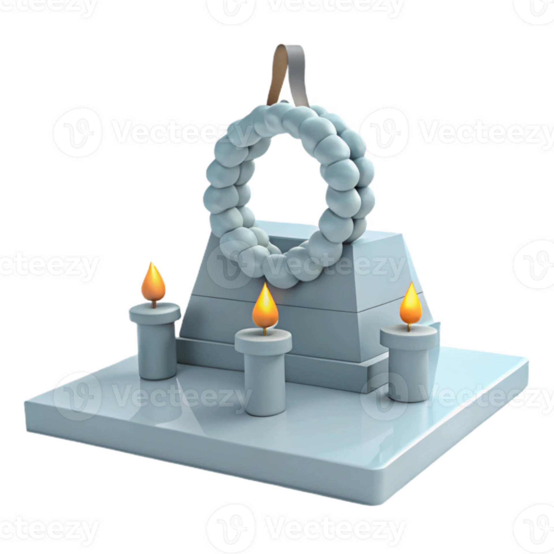3D Render of a Wreath, Candles, and Platform 51324551 PNG