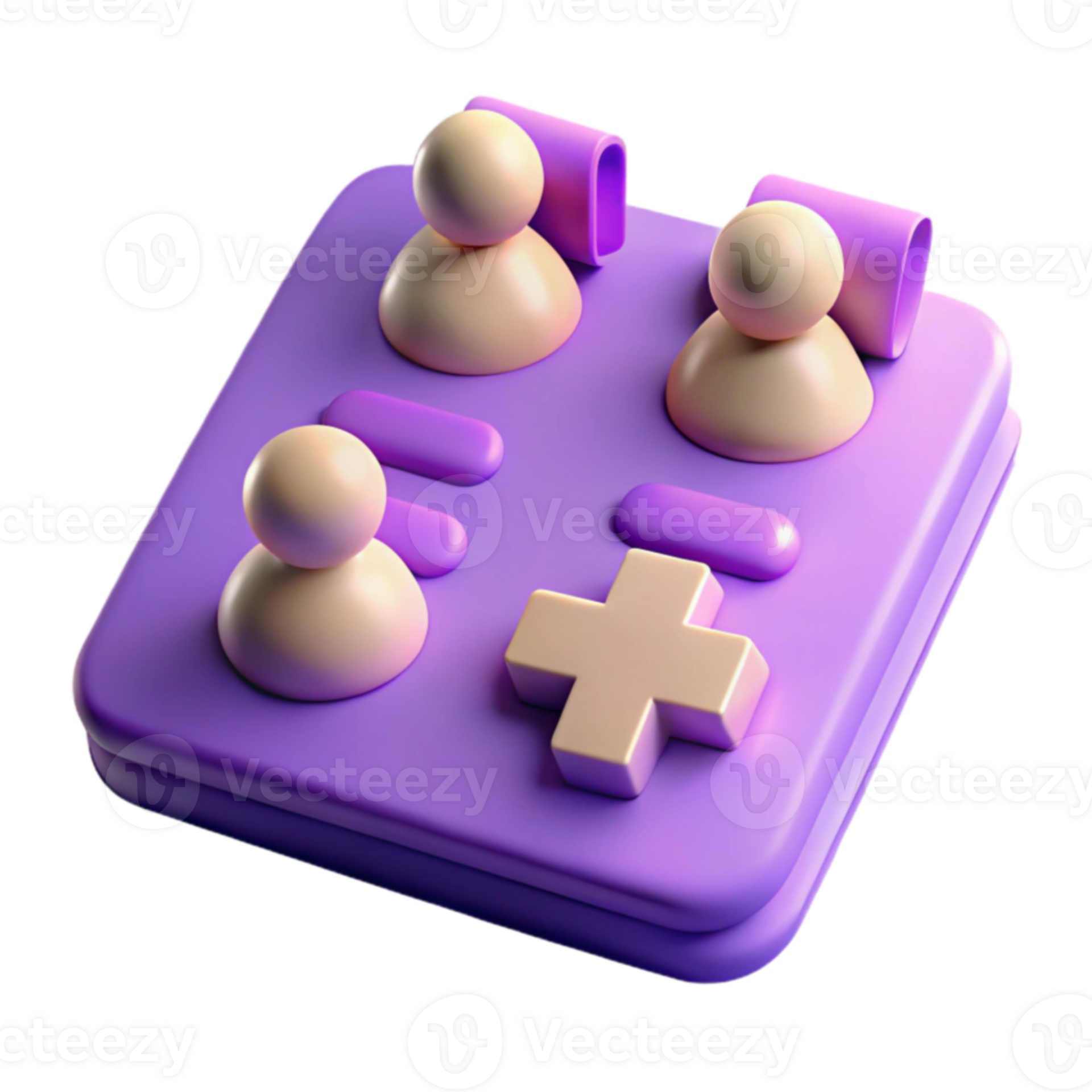 3D Purple Game Controller with Plus Button and User Icons 51327535 PNG