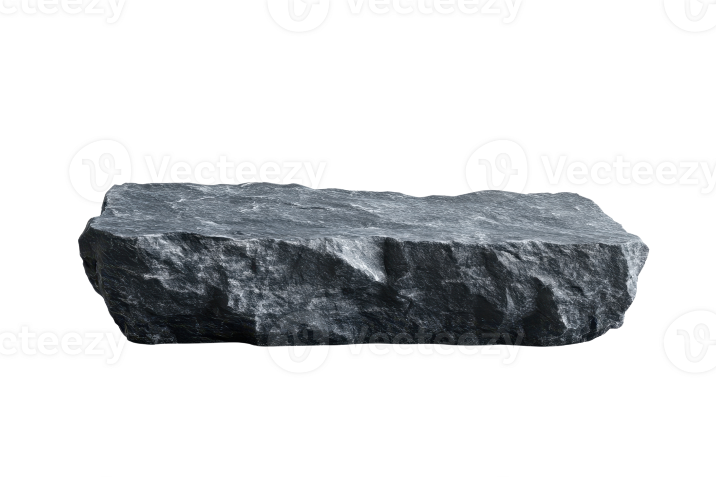 High resolution image of a single large gray rock with a rugged texture ...