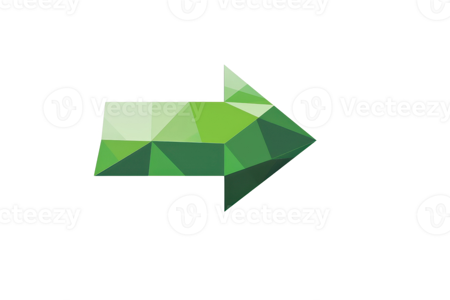 Geometric green arrow icon design, ideal for navigation, direction indicators, or modern UI UX ...