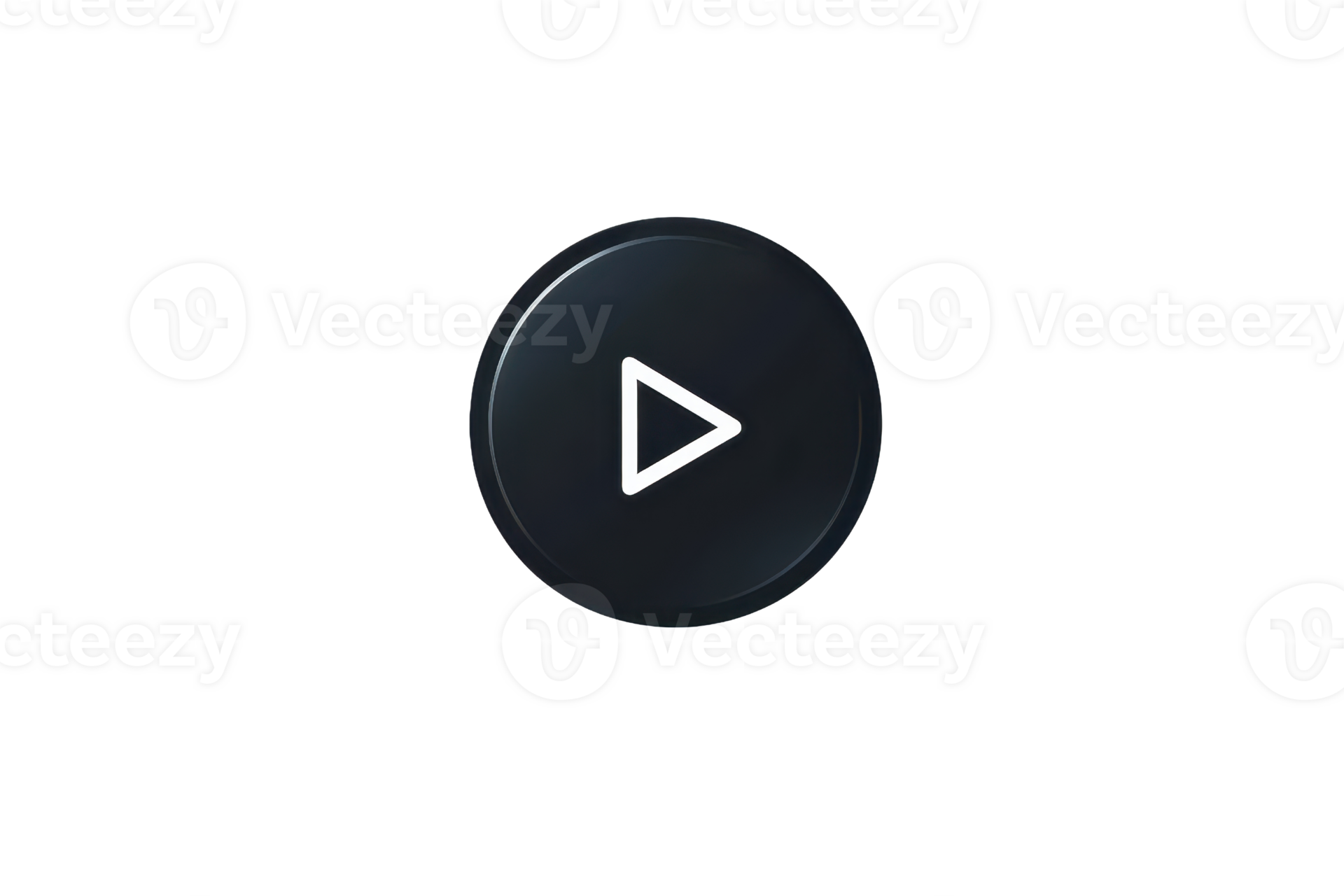 Minimalistic black play button icon against a transparent background, ideal for media, , or ...