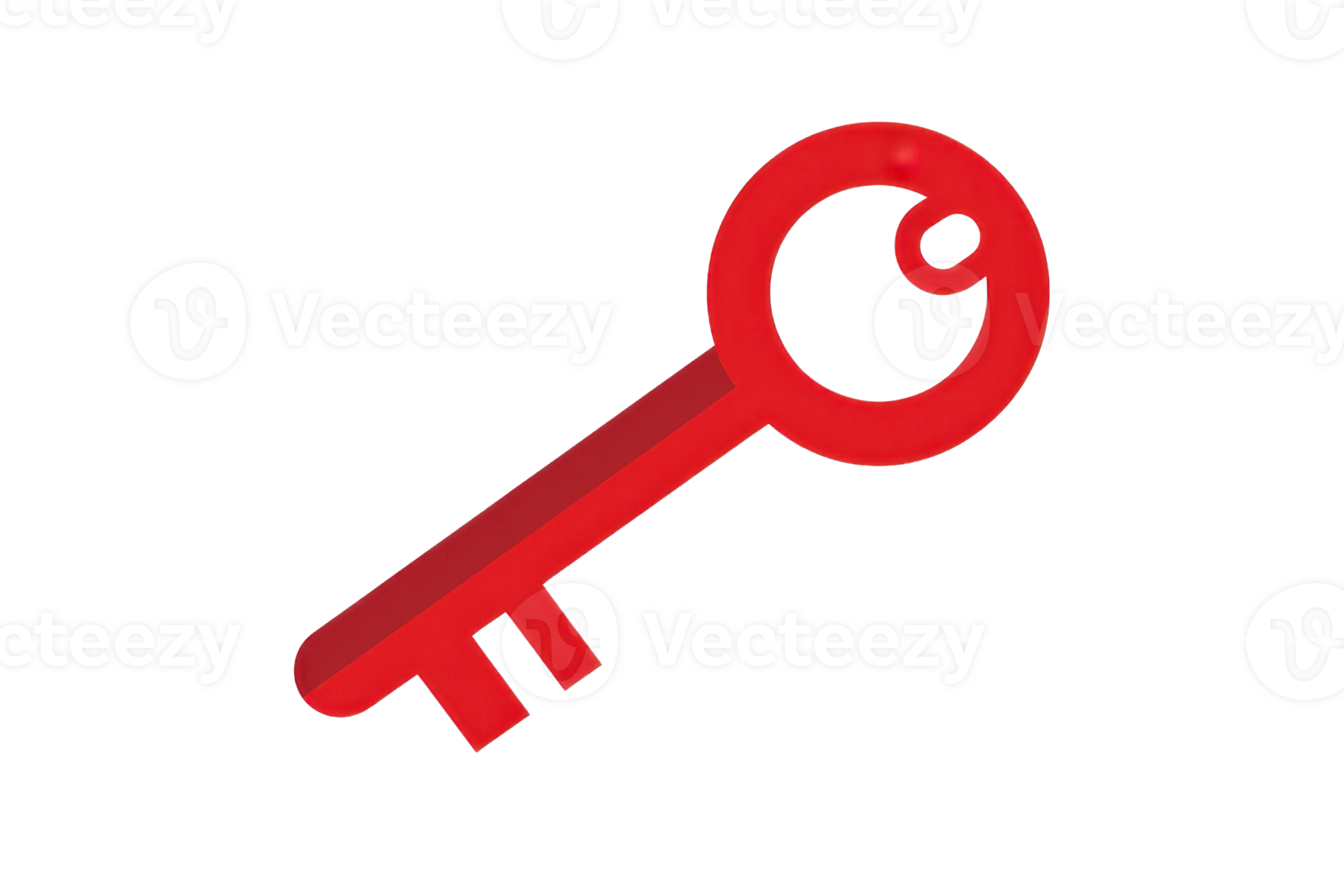 Bright red key icon, symbolizing security and access. Ideal for use in ...