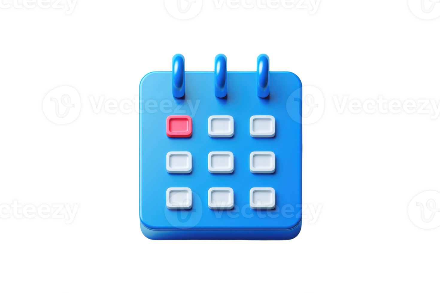 3d Icon Of A Blue Calendar With A Highlighted Red Date Representing Time Schedule And