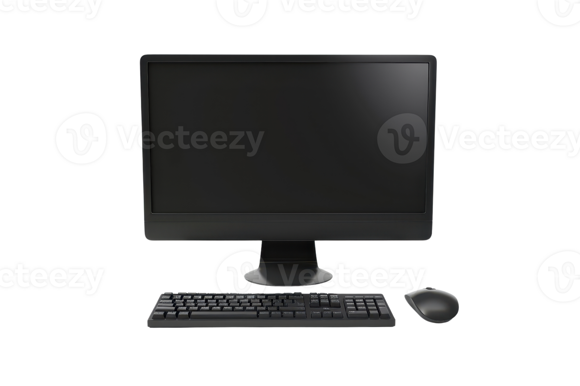Modern Desktop Computer Setup With Monitor Keyboard And Mouse On