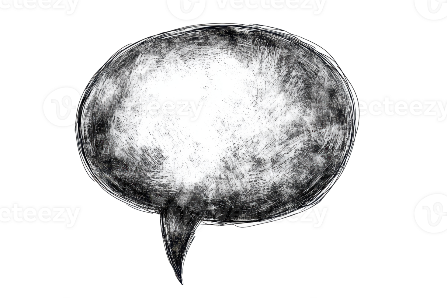 Hand-drawn speech bubble sketch in black and white, perfect for adding ...