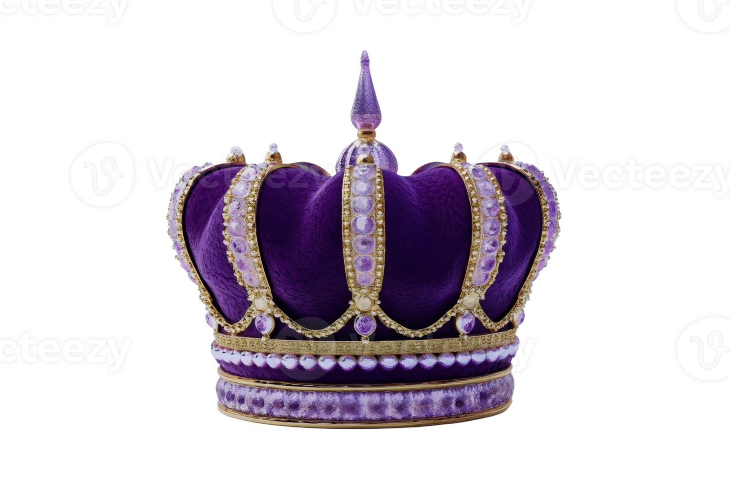 Luxurious Purple And Gold Royal Crown Adorned With Jewels Symbolizing