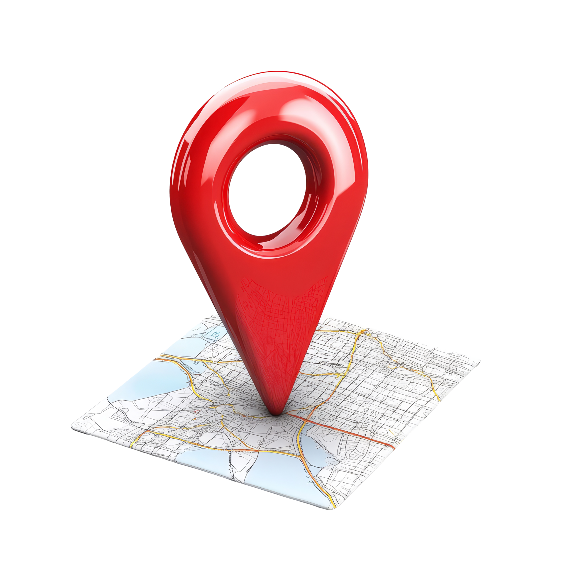 Red location pointer symbolizing a specific address on a map in a modern design, 3d red pin ...