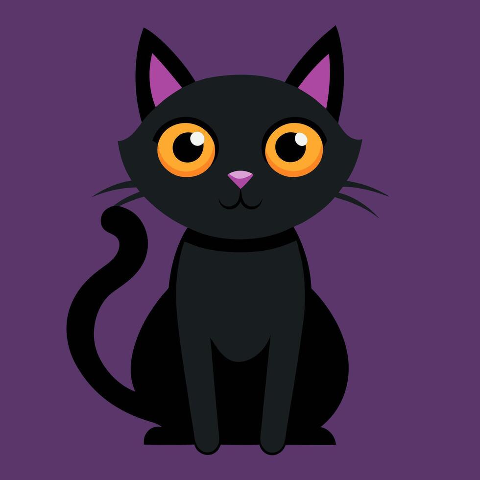 Cute Halloween Black Cat Illustration 51341665 Vector Art at Vecteezy
