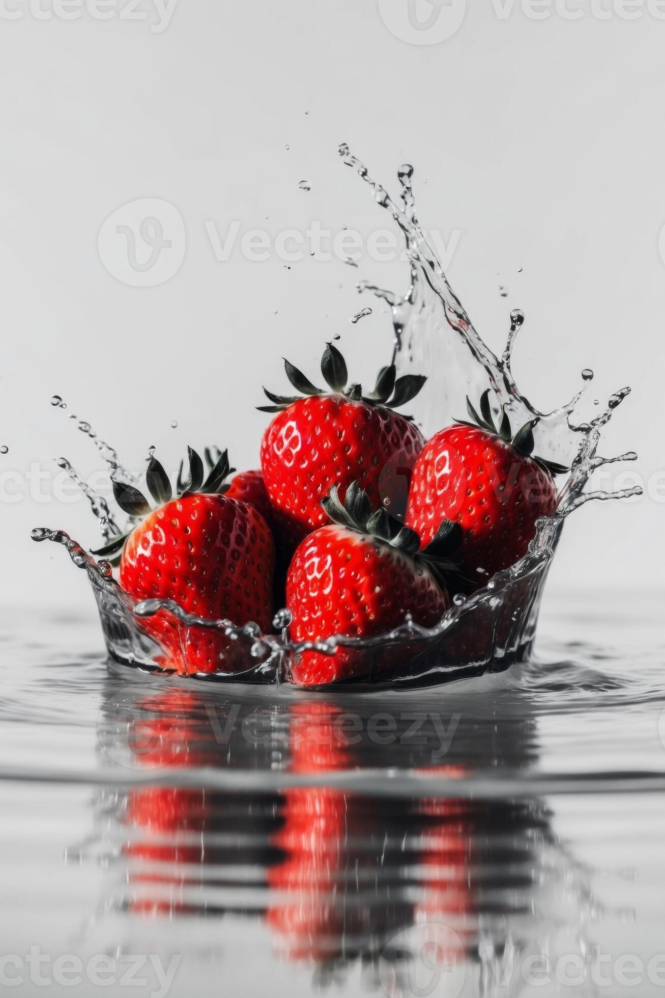 Strawberries falling into water 51360802 Stock Photo at Vecteezy