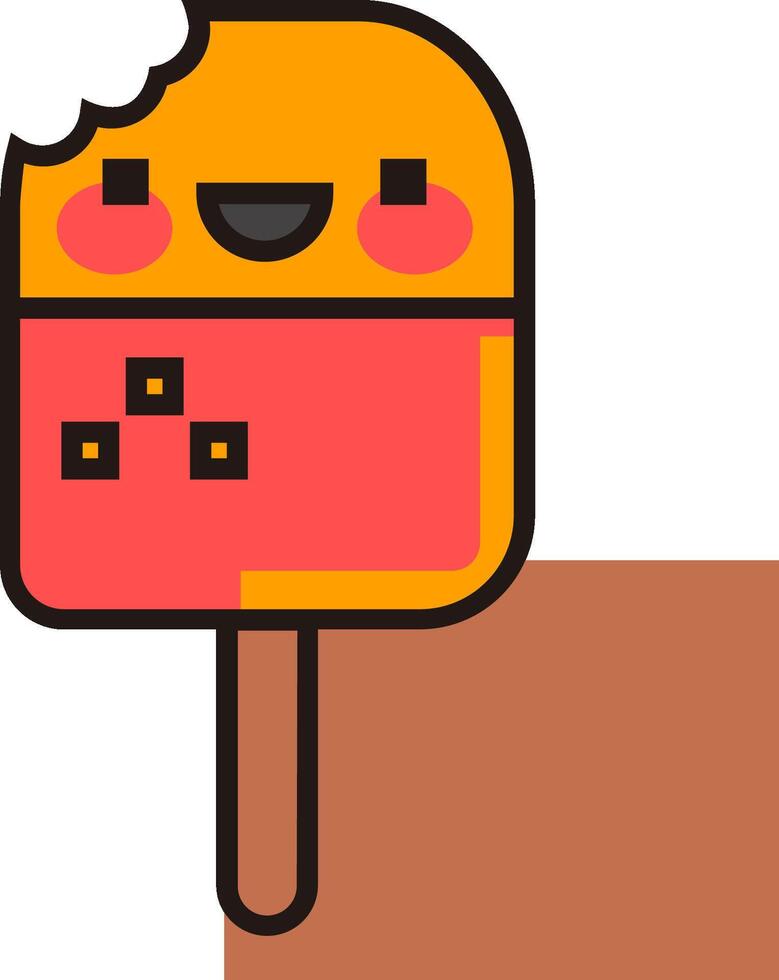 Un Dibujos Animados Hielo Crema Paleta De Hielo Con Un Sonriente Cara 51408321 Vector En Vecteezy