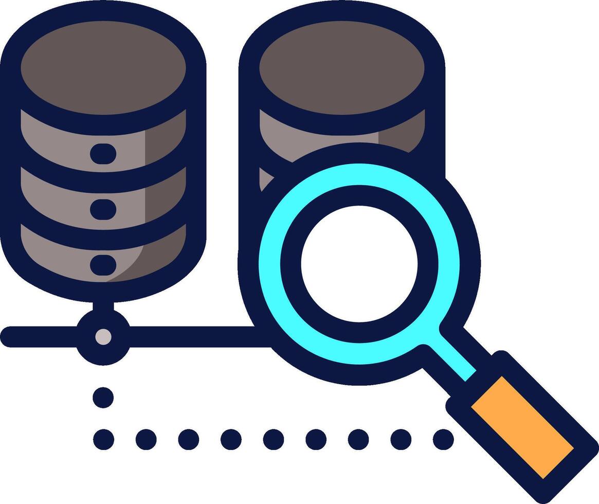 A magnifying glass is pointing at a database 51409389 Vector Art at ...