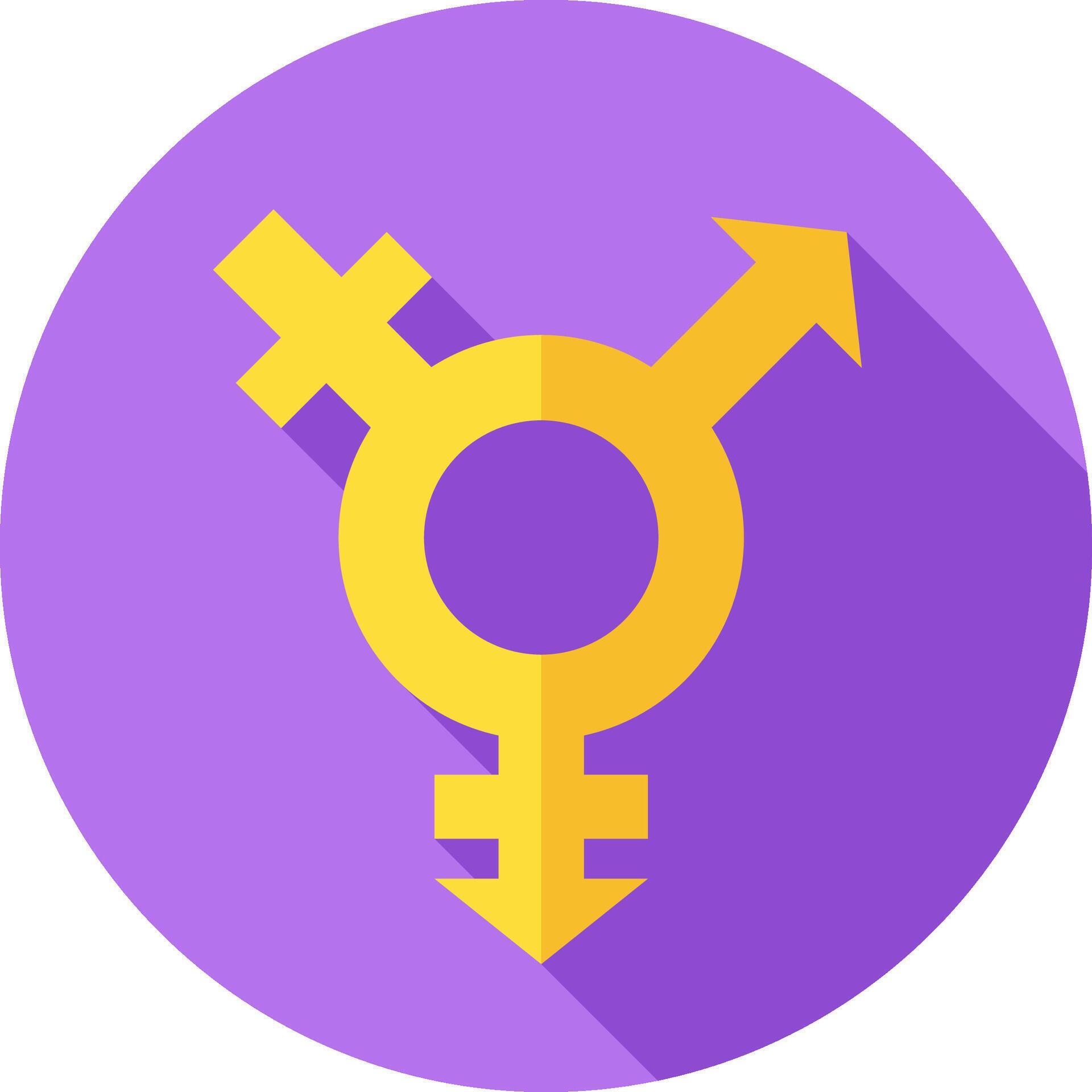 A purple and yellow gender symbol 51414651 Vector Art at Vecteezy