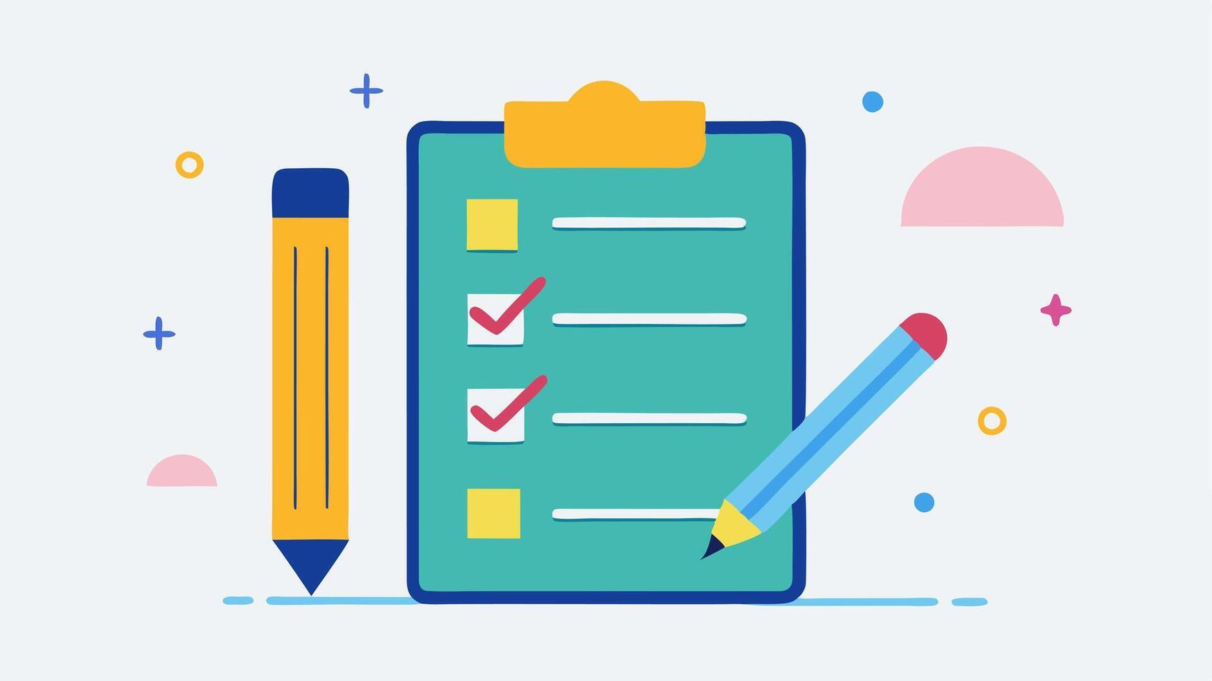 Task Completion Checklist An illustrated checklist with cartoonstyle ...