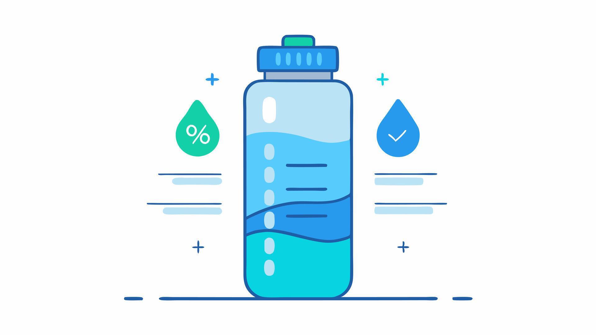 Water Intake Tracker A visual water bottle that fills up as the user ...