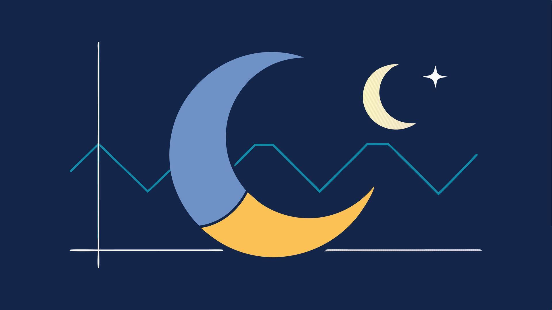 Sleep Cycle Graph with Moon An illustration of a sleep cycle chart ...