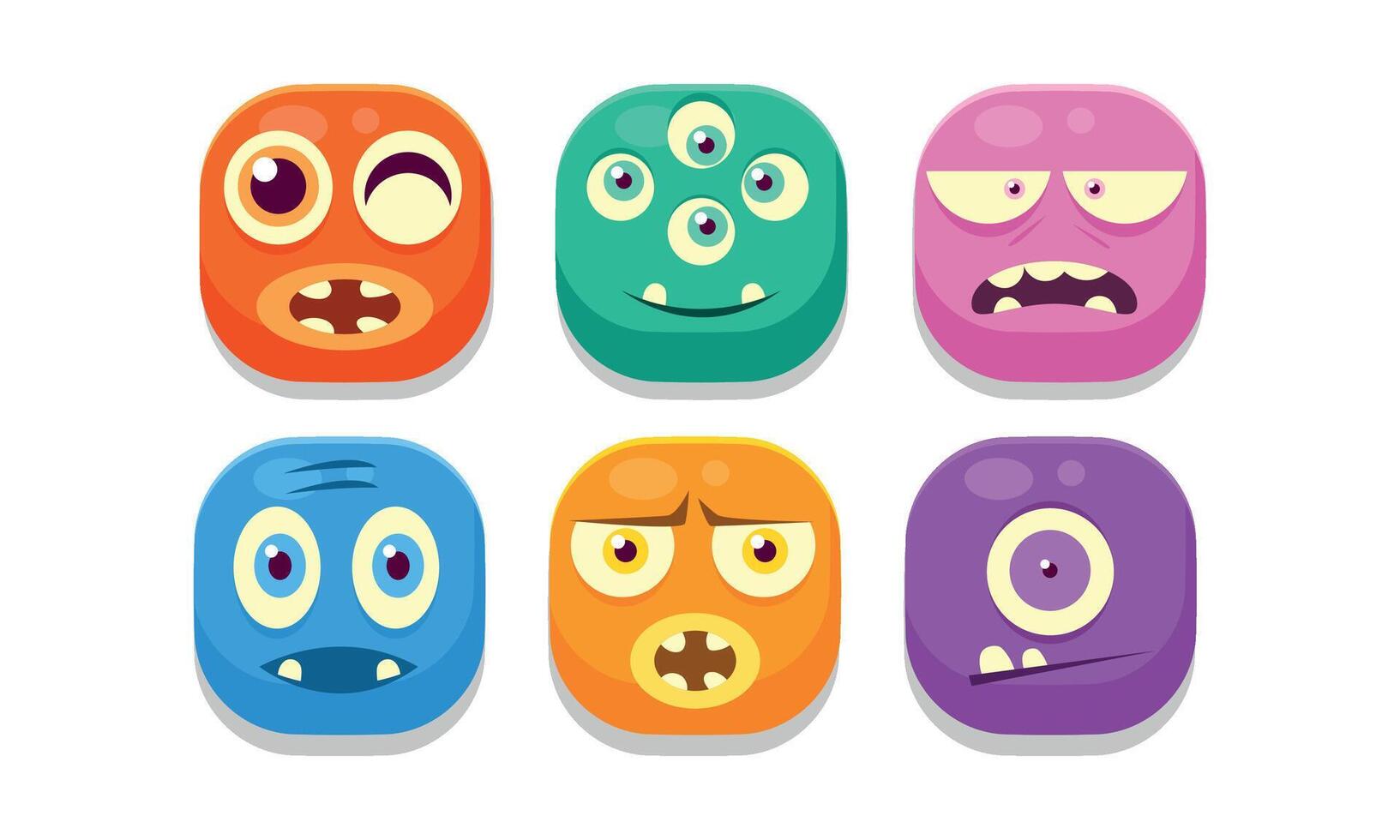 Collection of bright buttons emoticons with different emotions ...