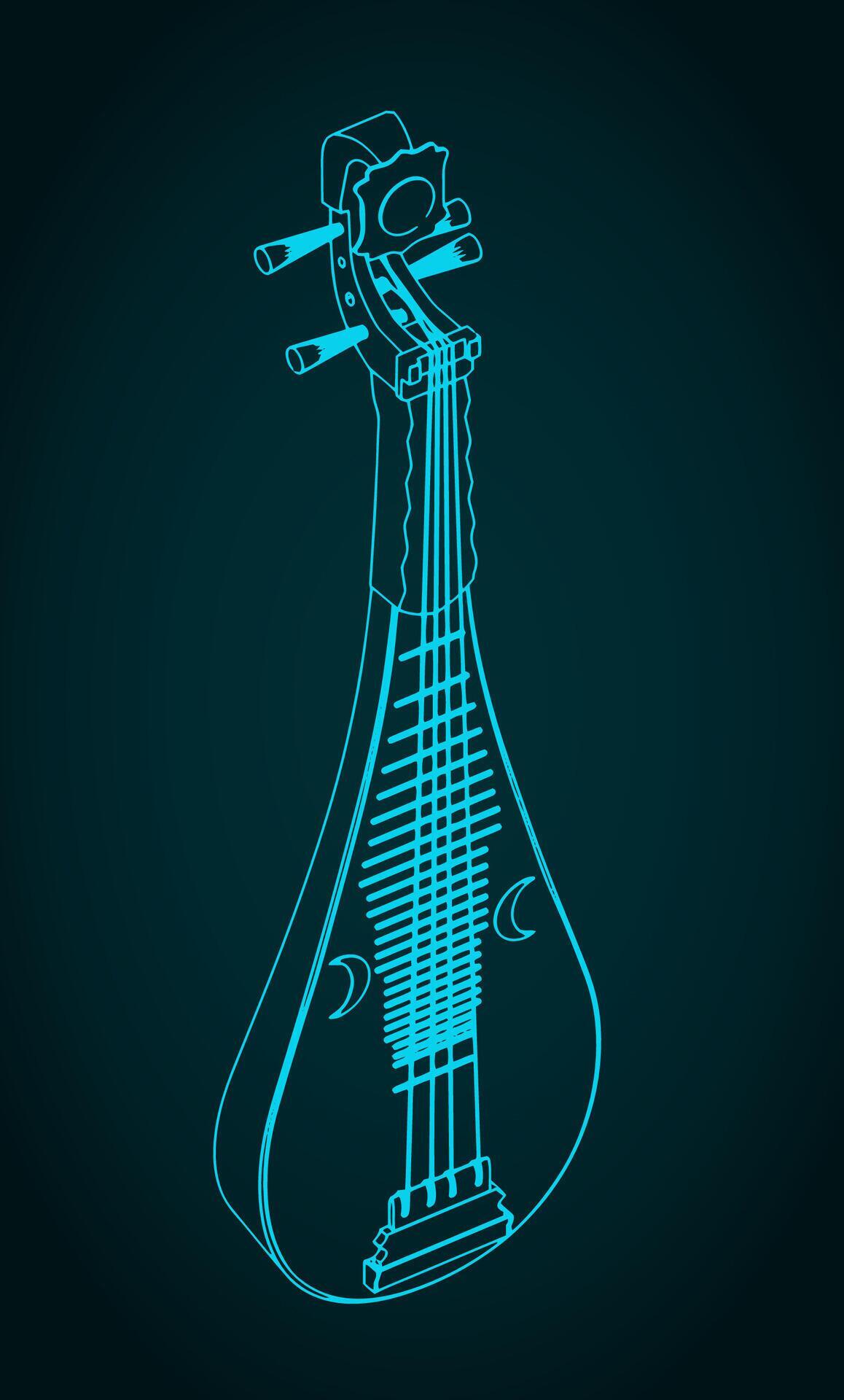 Pipa string instrument 51426310 Vector Art at Vecteezy