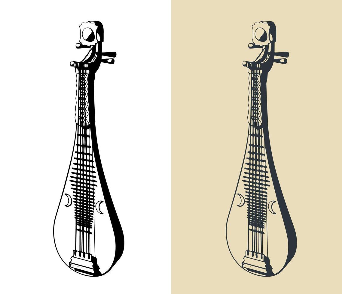 Pipa chinese string instrument 51426318 Vector Art at Vecteezy