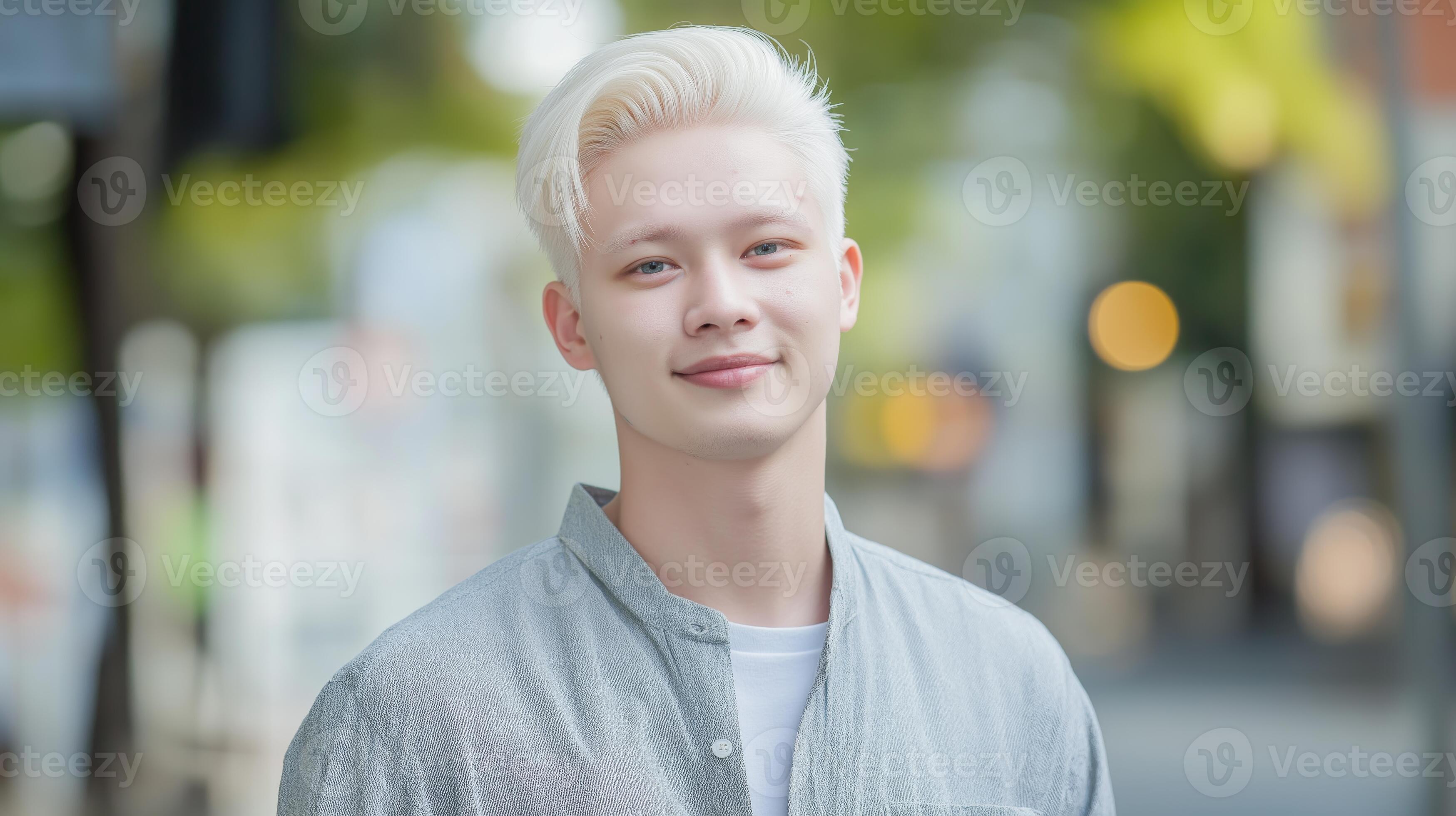 Southeast Asian Albino Young Man in Casual Attire Outdoors 51426660 Stock Photo at Vecteezy