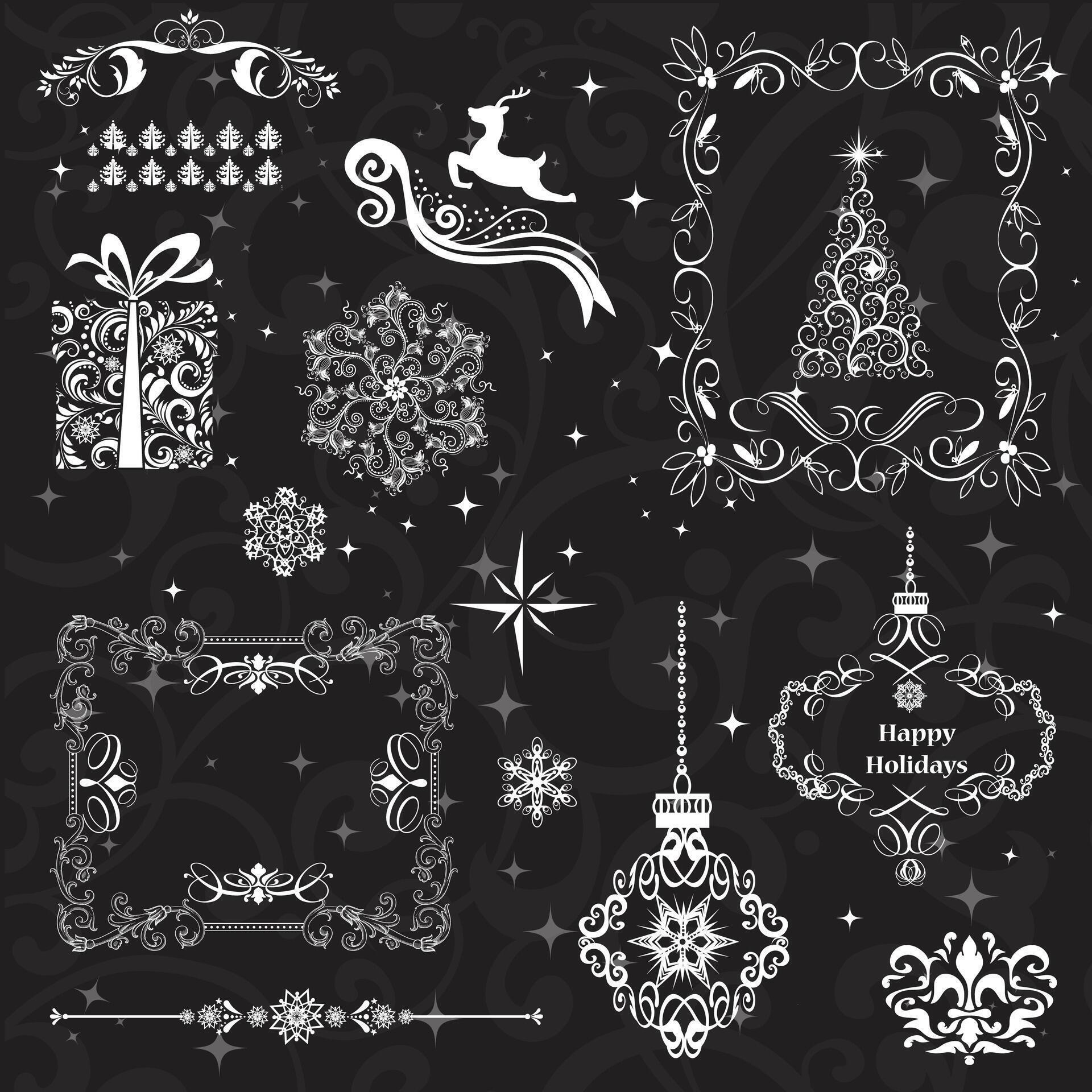Christmas Elements frame 51430741 Vector Art at Vecteezy