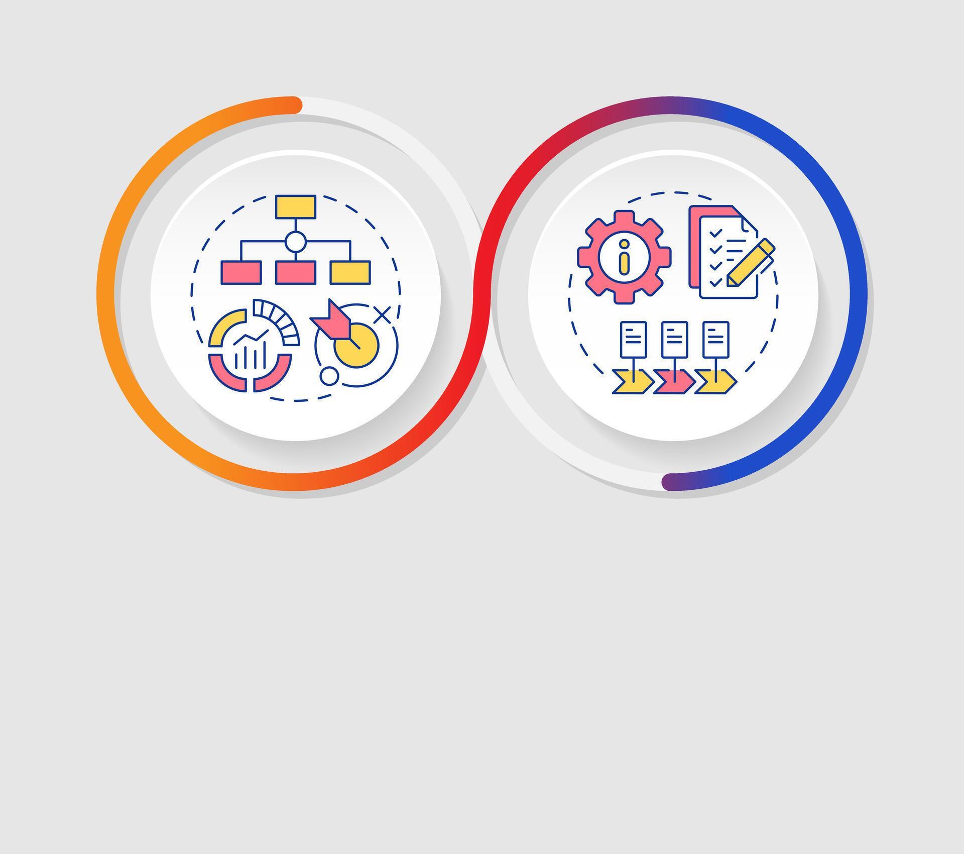 Standard operating procedure components infographics circles sequence ...