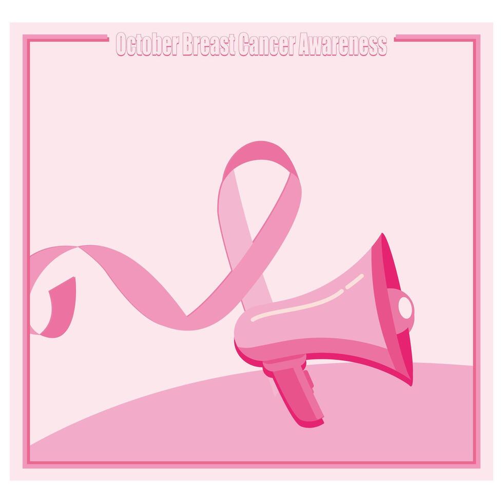 Breast cancer awareness concept with ribbon, megaphone decoration ... Breast cancer awareness concept with ribbon, megaphone decoration ...