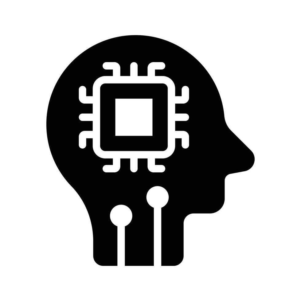 cabeza con microprocesador chip, concepto icono de cerebro chip, ai ... cabeza con microprocesador chip, concepto icono de cerebro chip, ai ...