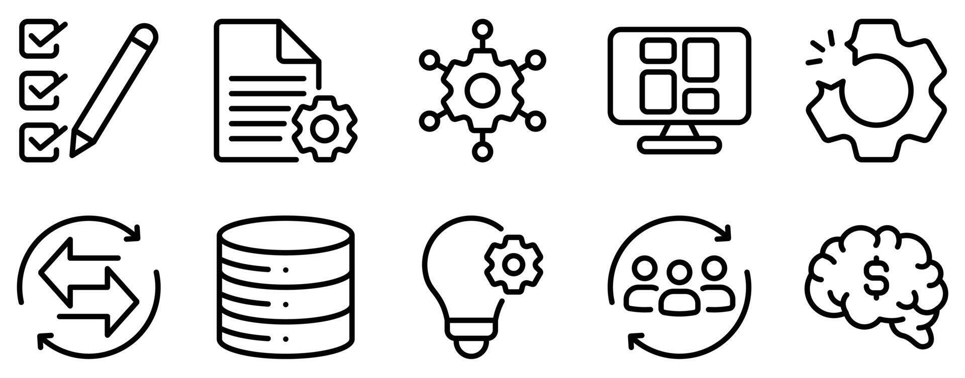 Information System Icon Set Structured Line Style Collection for Digital Solutions 51441838 ...