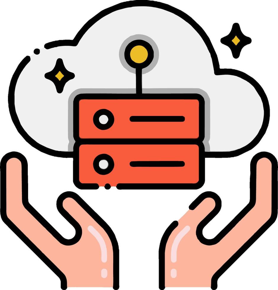 Cloud computing icon with hands holding a cloud 51460468 Vector Art at ...