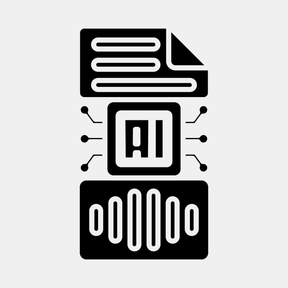 Icon speech to text. Artificial intelligence elements. Icon in glyph ...