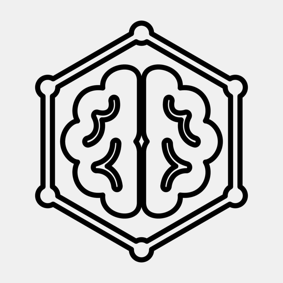 Icon deep learning. Artificial intelligence elements. Icon in line ...