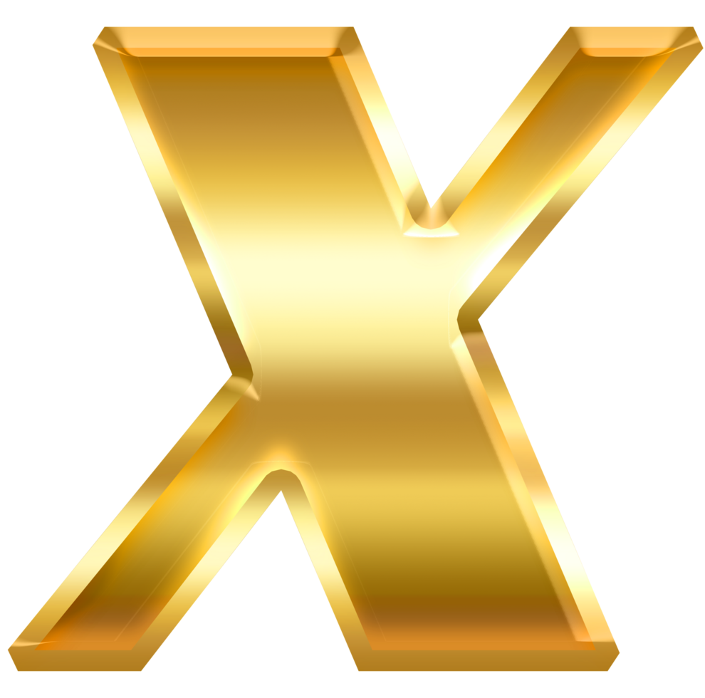 gradient gold letter x 51494434 PNG