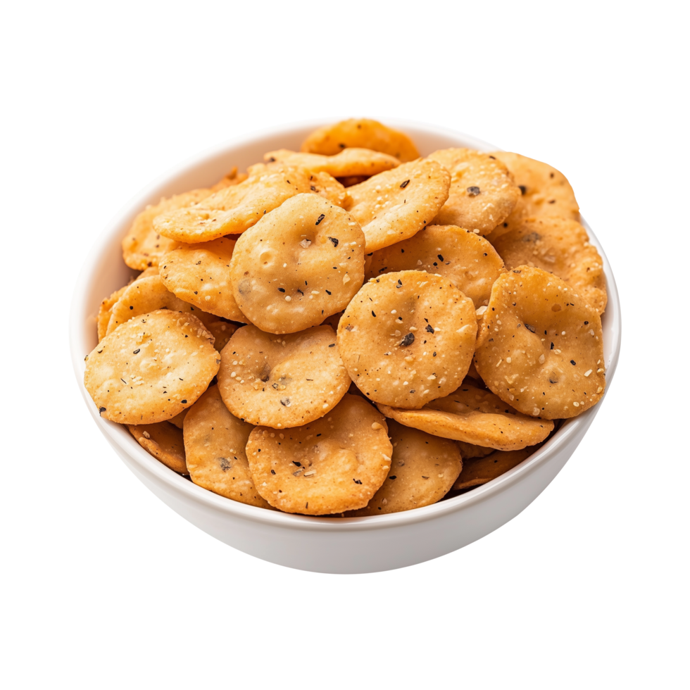 Traditional Mathri Snacks on Plate Isolated on Transparent Background Ideal for Product Banners ...