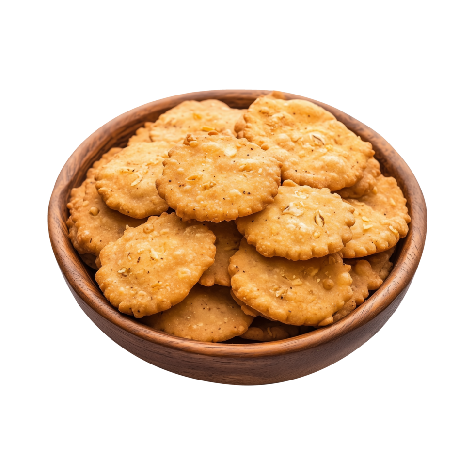 Delightful Mathri Farsi Poori on Bati Dish Isolated on Transparent Background Great for ...