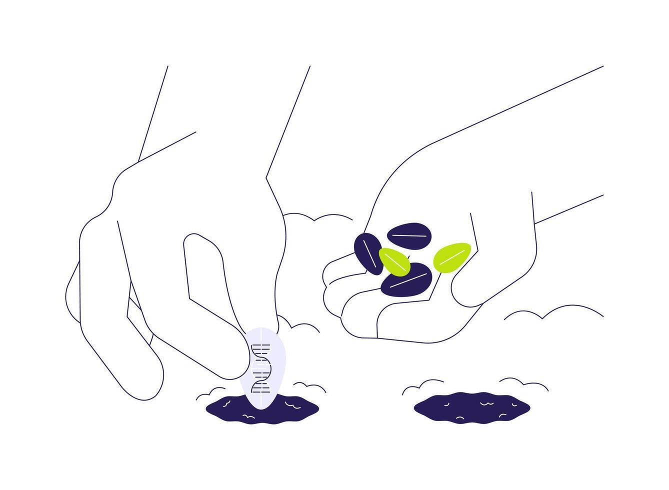 Planting Genetically Modified Seeds Abstract Concept Illustration