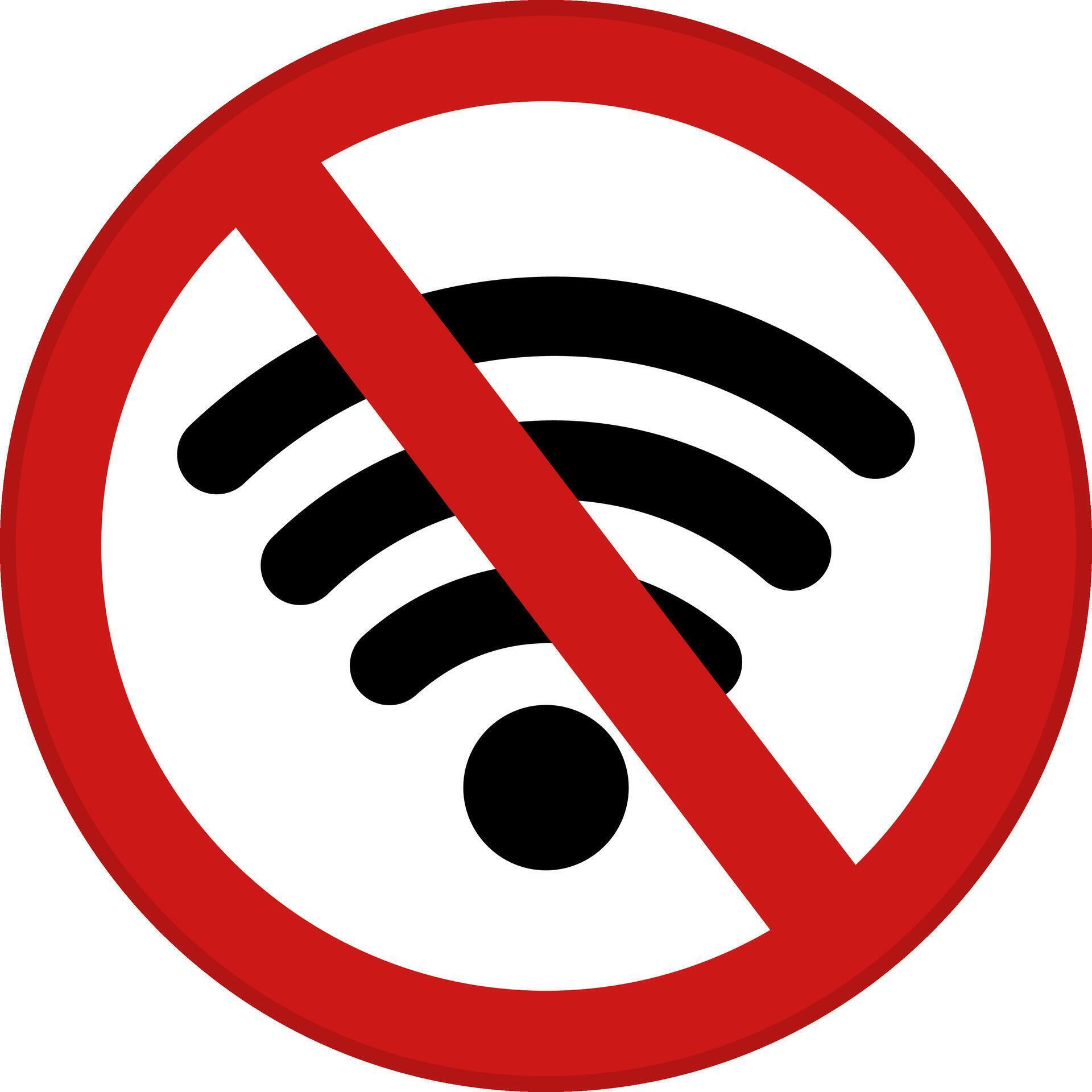 Red Sign No Wi Fi Signal Sticker Prohibiting Wi Fi Internet 51498728 Vector Art At Vecteezy