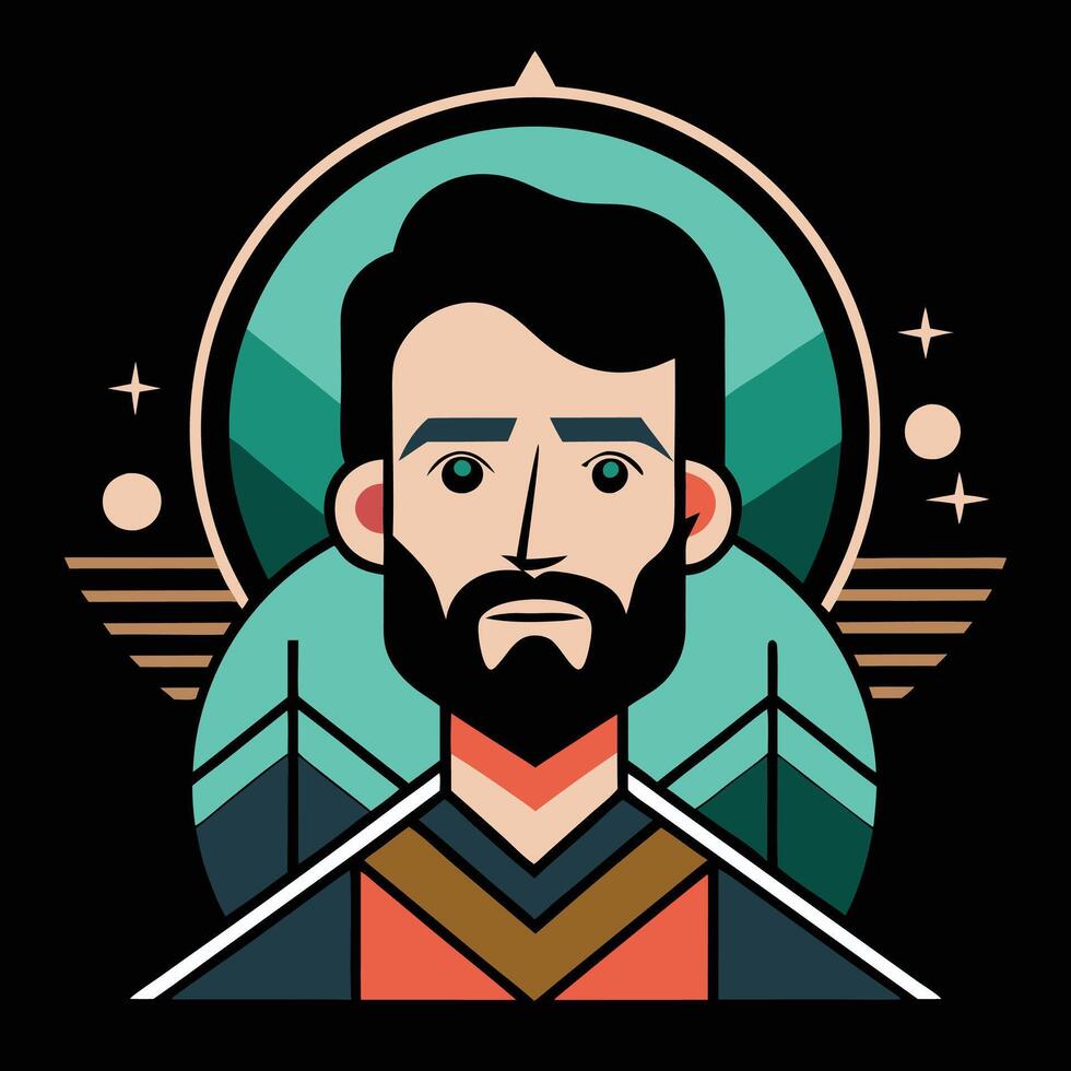A man with a beard and a beard in a geometric style 51525707 Vector Art ...