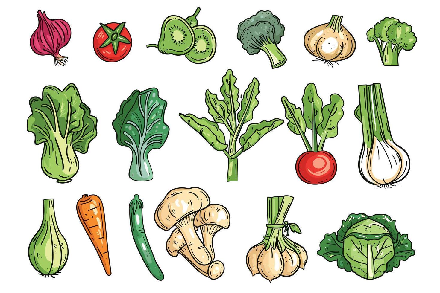Seamless pattern of fresh vegetables. 51532718 Vector Art at Vecteezy