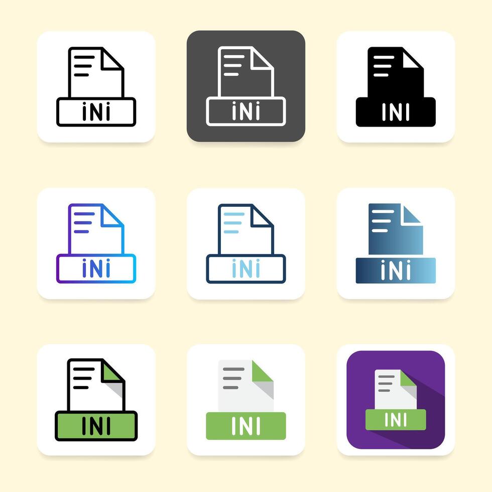 Set Ini Of File Format Icons To Clarify Document Types Perfect For Websites Ui And Mobile Apps