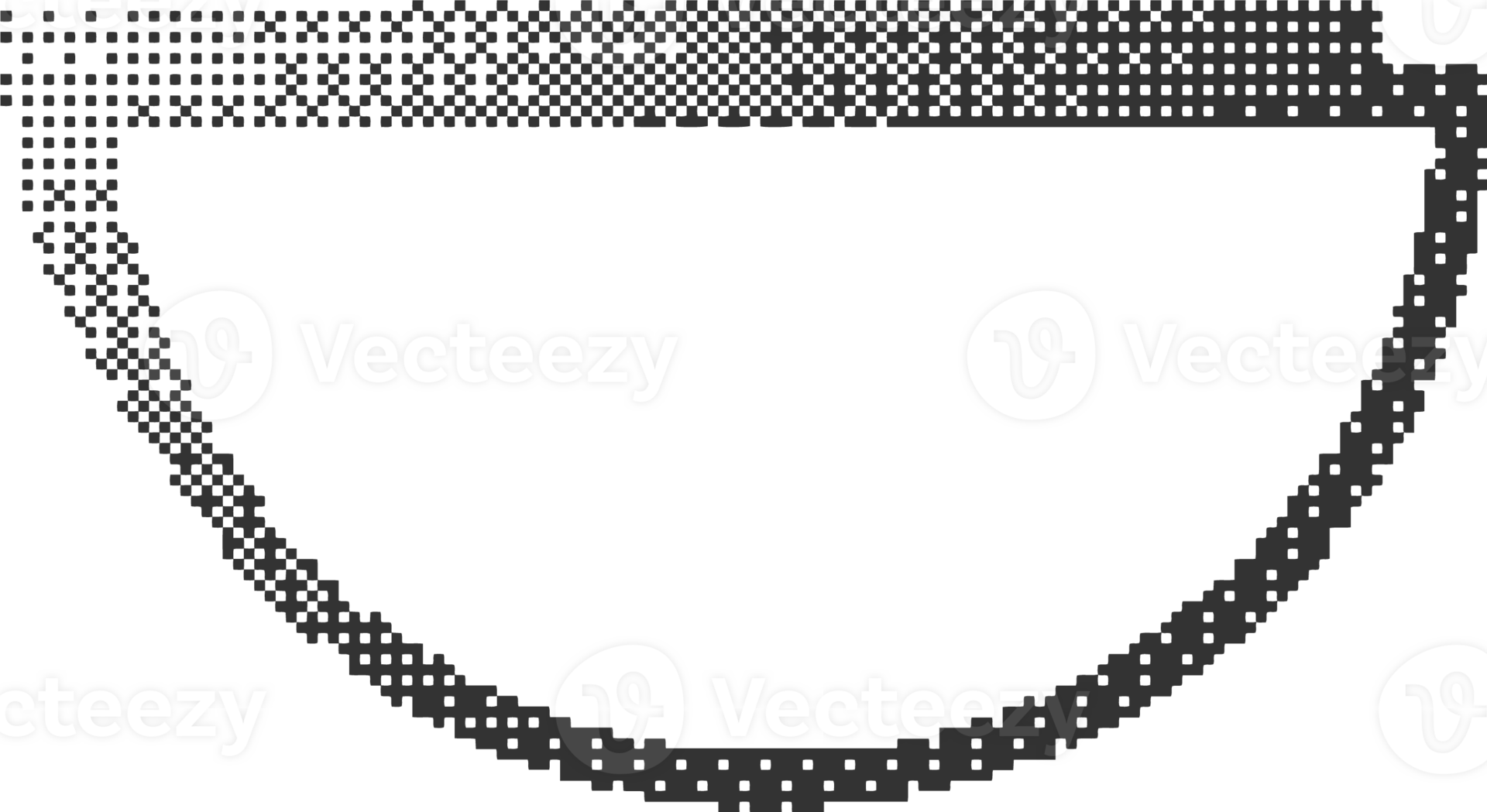 Pixel pattern frame. Bitmap arch window. Noisy arcade game gradient arc. Dotted dither graphic ...