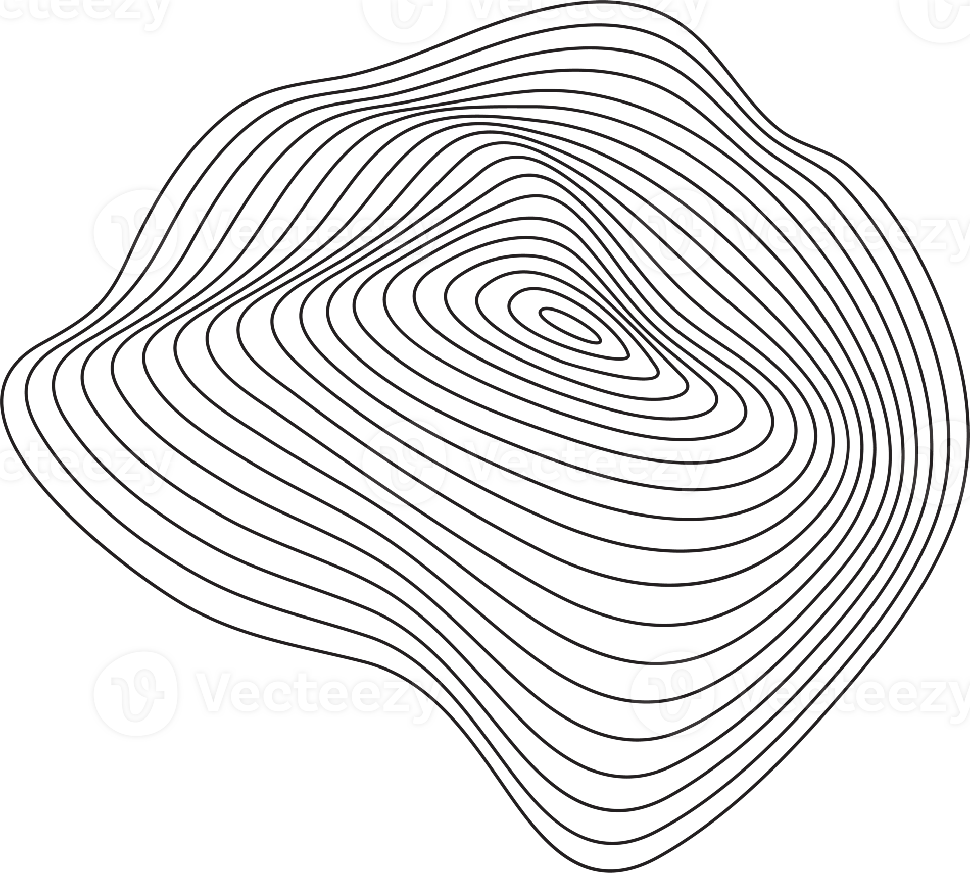 Topography Line Pattern Circles Circular Organic Rings Wavy Abstract Shape With Wooden Texture