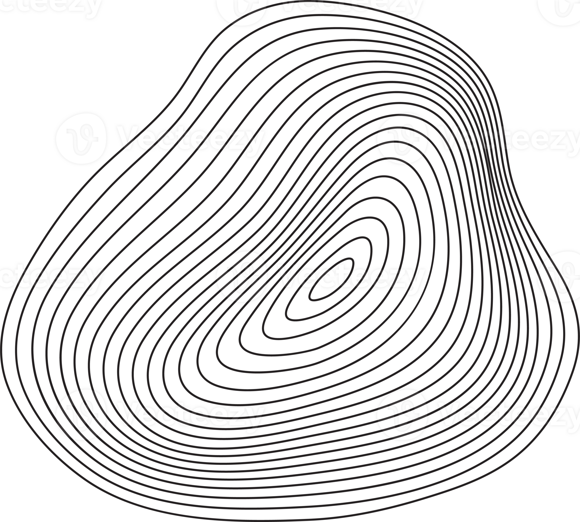 Topography Line Pattern Circles Circular Organic Rings Wavy Abstract Shape With Wooden Texture