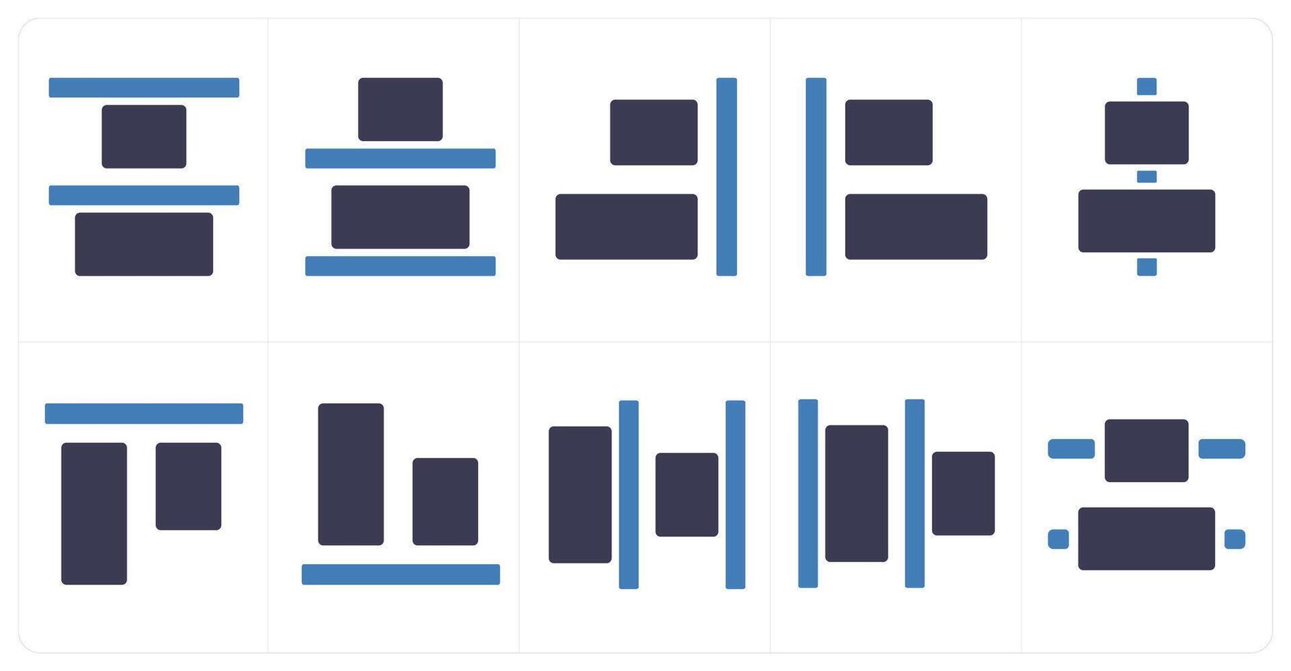 A Set Of 10 Editing Tools Icons As Top Align Bottom Align Right Align